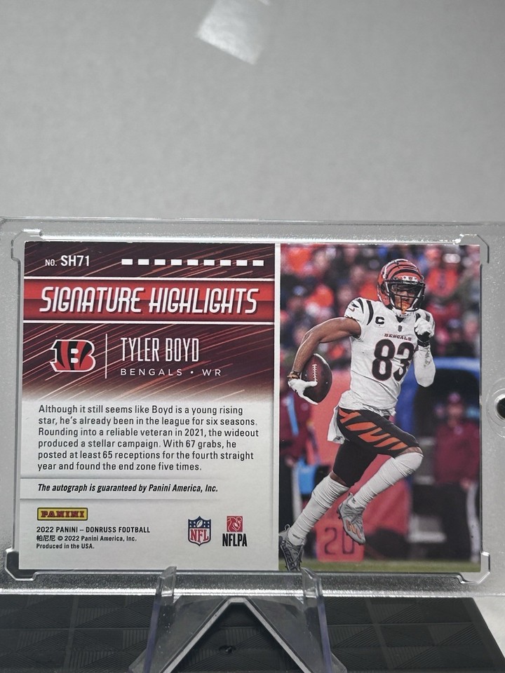 2022 Panini Donruss Football Signature Highlights Tyler Boyd Auto #SH71 ...