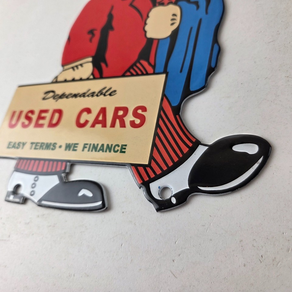 Vintage Chevrolet Sign - 9 1/2" Porcelain Used Cars Cigar Gas Pump ...