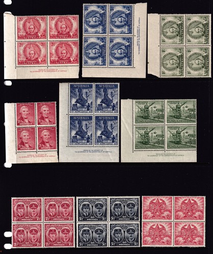 9 X MINT UNHINGED PRE-DECIMAL BLOCKS 4 INC IMPRINT SEE DESC (L78 ...