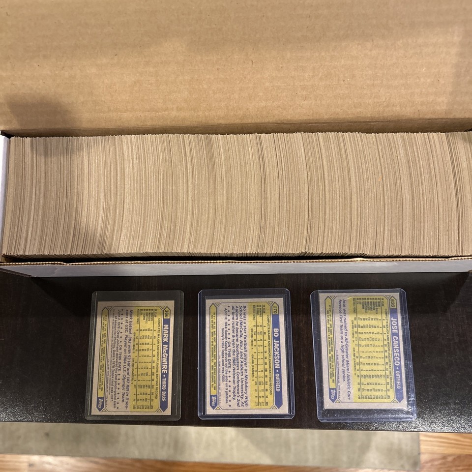 1987 Topps Baseball Complete Set 1-792 Bo Jackson, Bonds, McGwire ...