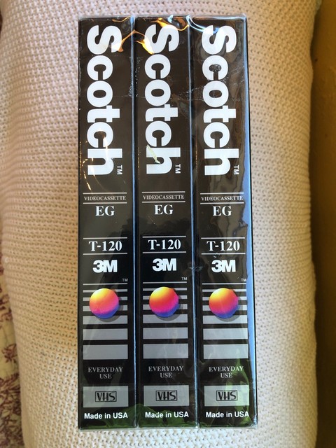 Scotch Video Cassette VHS EG T120 3 PK Factory 6 Hour Each T-120 for ...