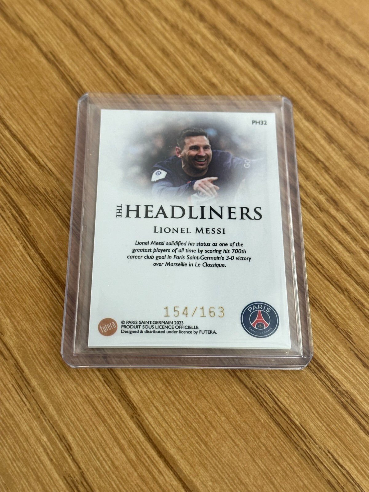 Futera "The Headliners" Lionel Messi #/163 - PSG Scores his 700th ...