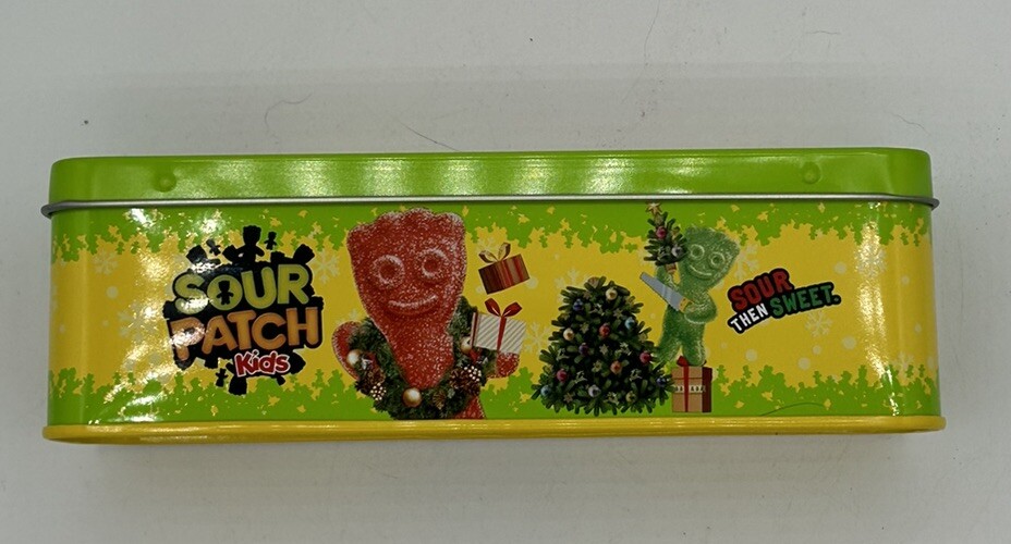 SOUR PATCH KIDS Candy Metal Advertising Pull Off Lid Storage Tin Pre ...