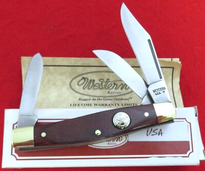 Western USA Knife TEXAS RANGERS Stockman 1990s Special Ranger Shield ...