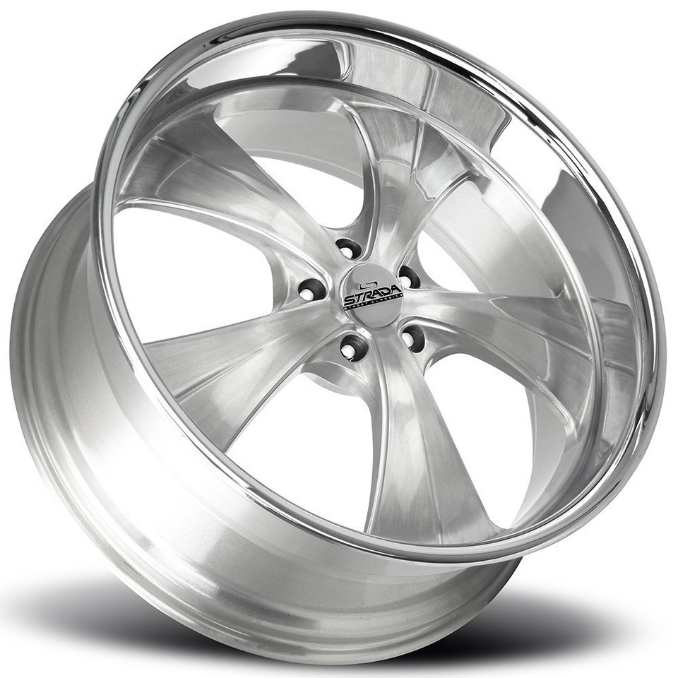 24x10"Strada Wheels Old Skool Brushed Silver Milled with SS Lip Rims ...