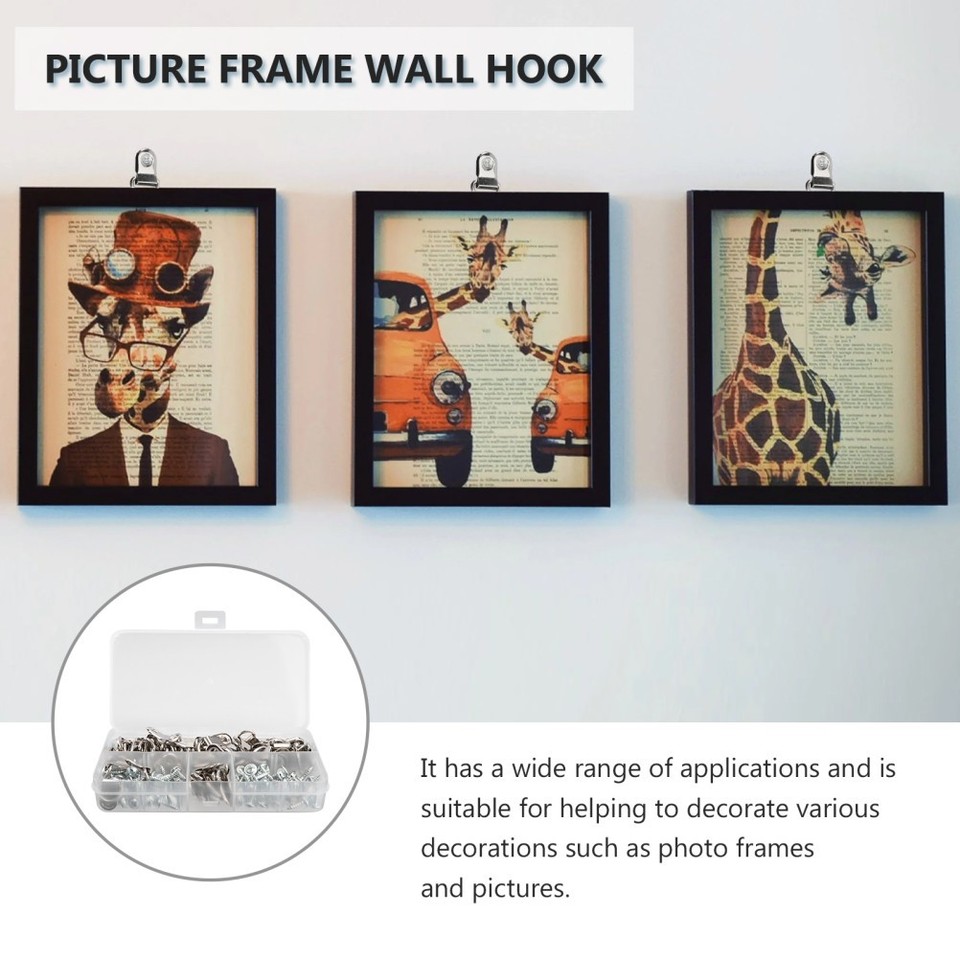 1Set Heavy Duty Picture Frame Holder Creative Photo Frame Hook Silver ...