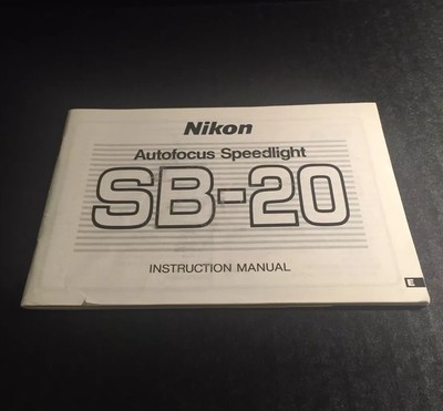 Nikon SB-20 AF Speedlight SLR Camera Flash - Instruction Manual ...