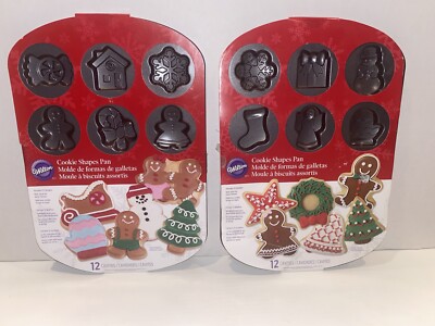 Wilton Christmas Cookie Shapes Molds Non Stick Pan Two Pans One Price ...