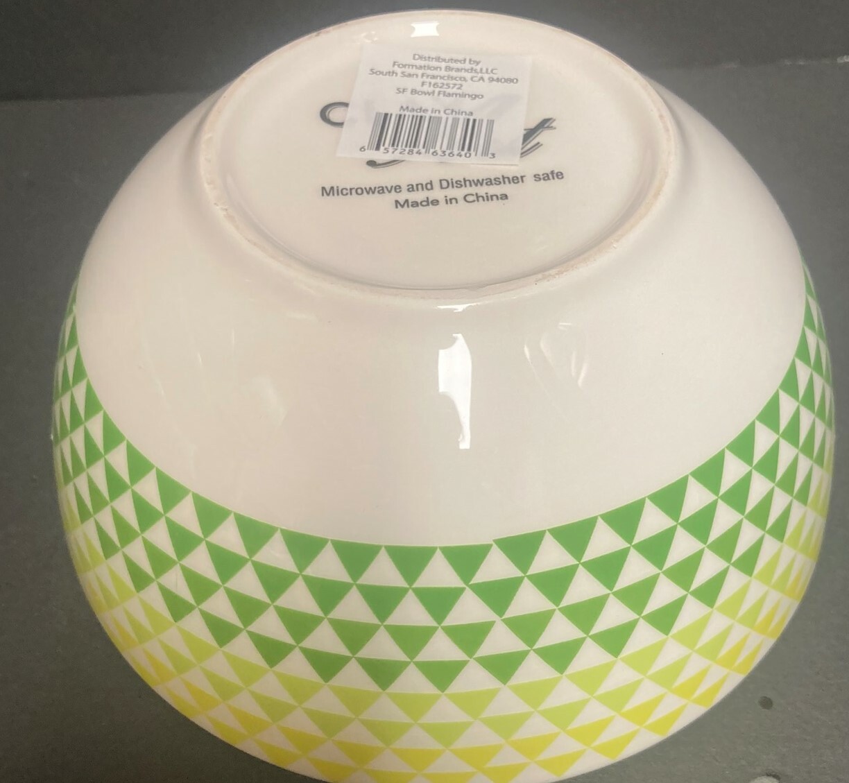 Ceramic Bowl Set (4) Flamingo Green & Yellow Design 6" Serving Dish ...