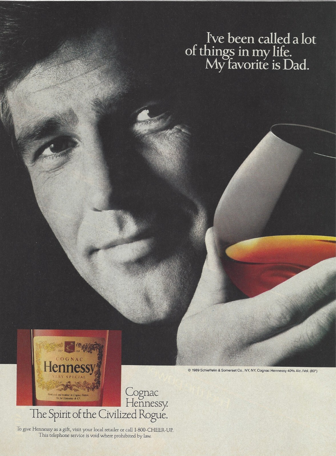 1989 Hennessy Cognac My Favorite Is Dad vintage print ad 80's ...