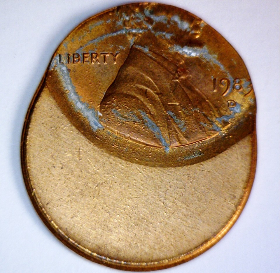 1983d OFF CENTER ERROR Lincoln Cent Nice BU ++ Mostly RED Coin O/C LOT ...