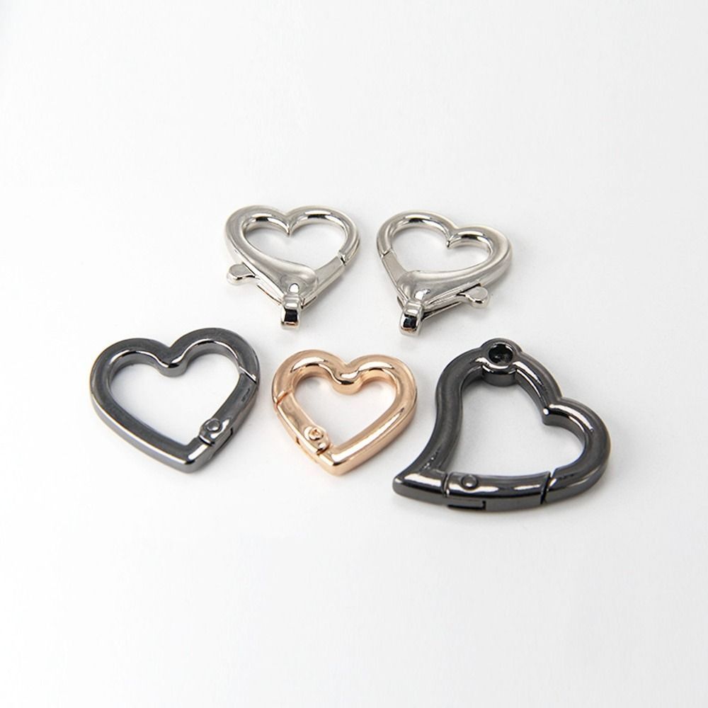 5pcs Heart Spring Ring Buckles Snap Clasp Clip Purses Handbags Buckles ...