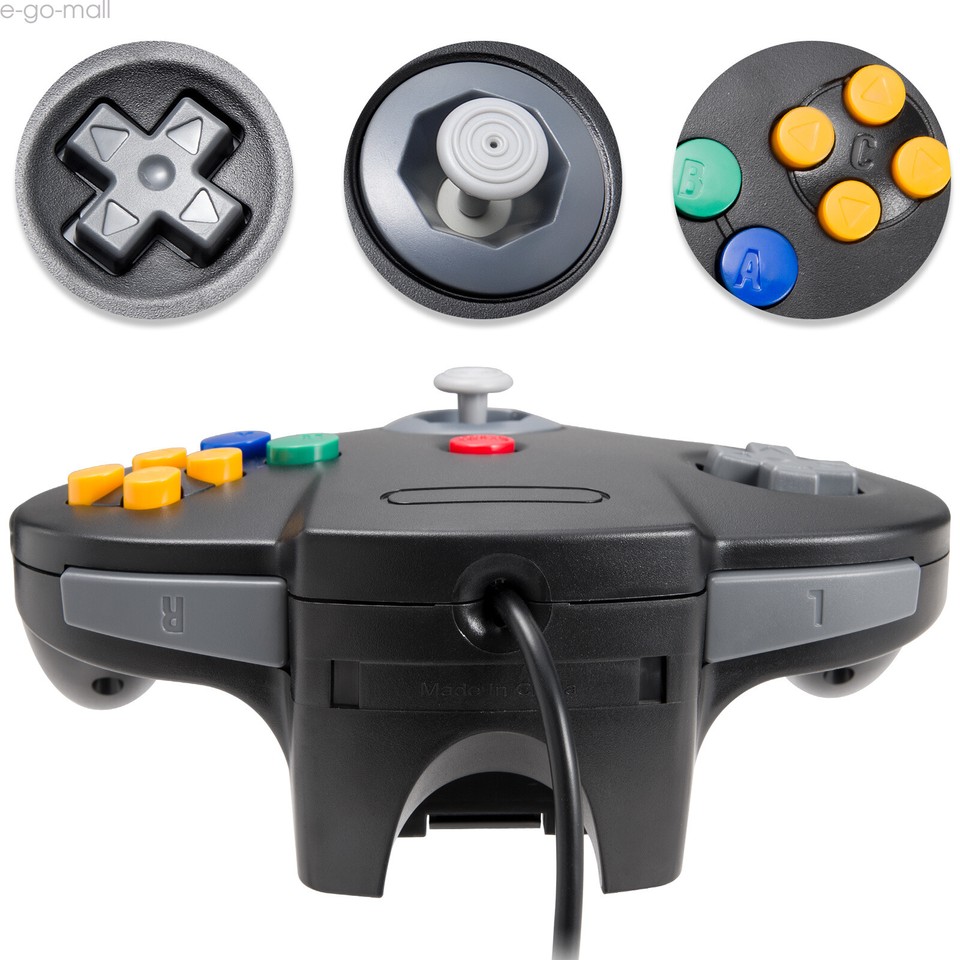 Wired Classic N64 Controller Gamepad Remote Joystick for N64 CONSOLE ...