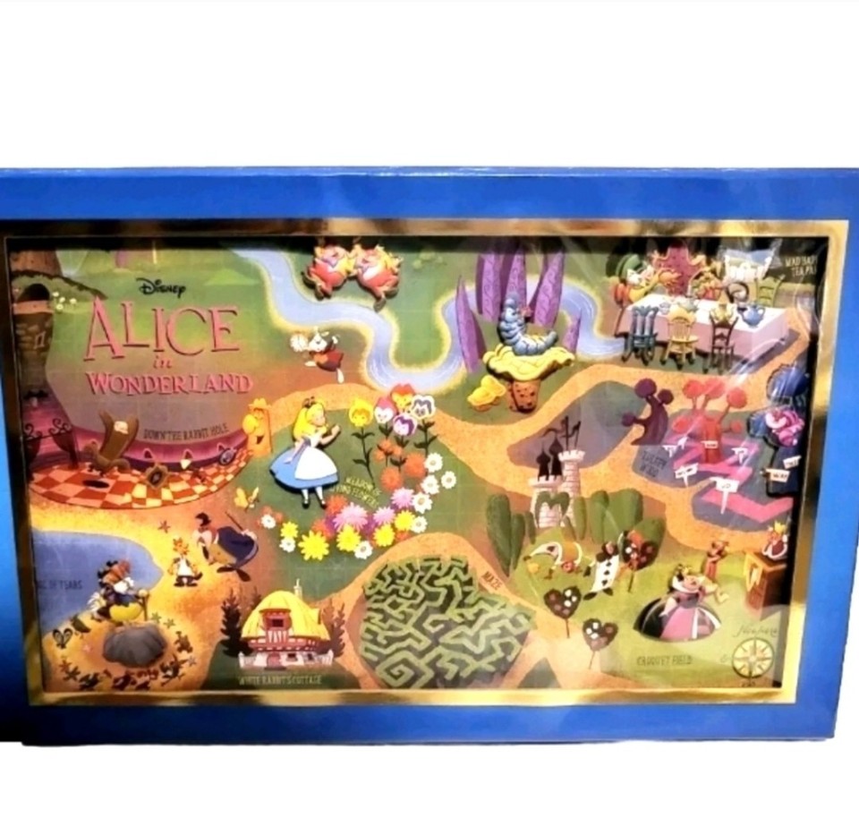 Disney WDI D23 Pin Set - Alice in Wonderland Map LE 400 Boxed D23 Expo ...