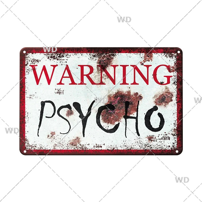 Retro Warning Metal Sign Danger Vintage Plaque Metal Caution Tin Metal ...