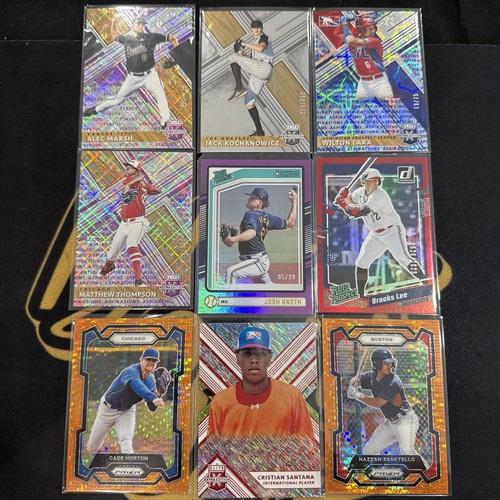 2018-2024 Panini Baseball Serial Numbered 9 Card Lot (Elite Extra Prizm ...