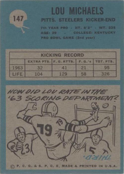 1964 Philadelphia Lou Michaels #147 for sale | eBay