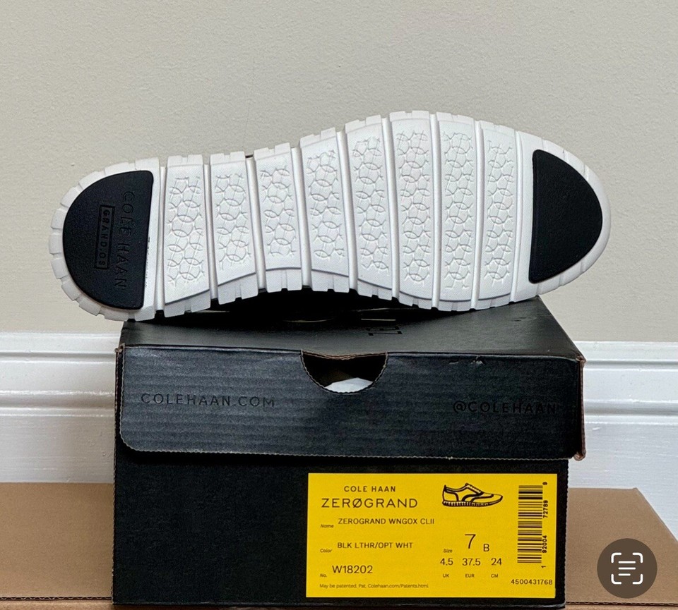 Womens Cole Haan Zerogrand Wingtip Oxford - Black Leather, Size 7 US ...