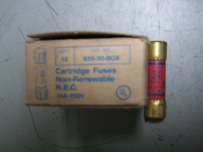 Eagle 655 30A 250V N.E.C. Cartridge Fuse Non Renewable | eBay