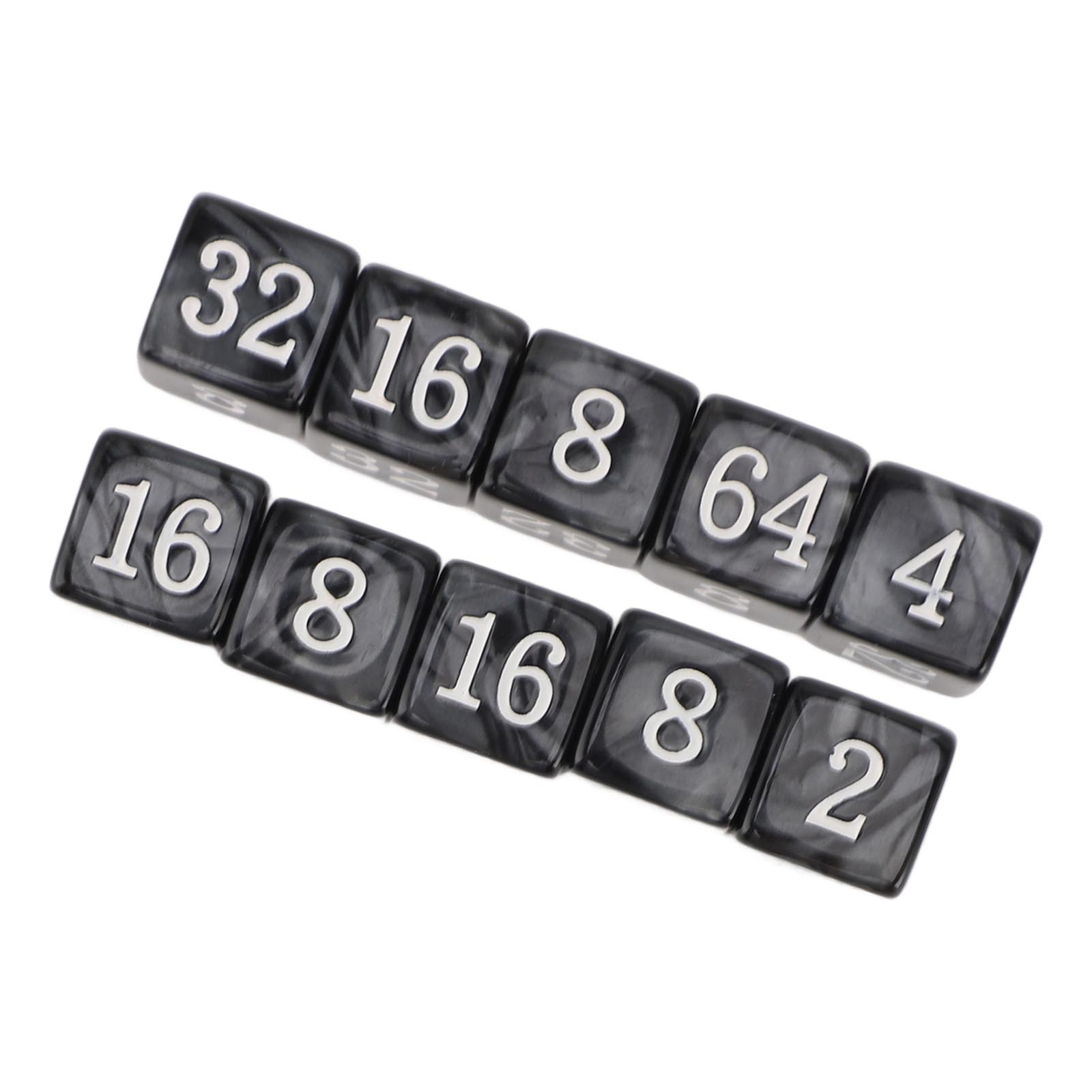 (Black)30PCS Number Dice Six Sided Multiples Of 2 Number Plastic Light ...