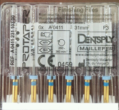Dentsply Maillefer Rotary ProTaper Universal Engine NiTi Files 31mm F3 ...