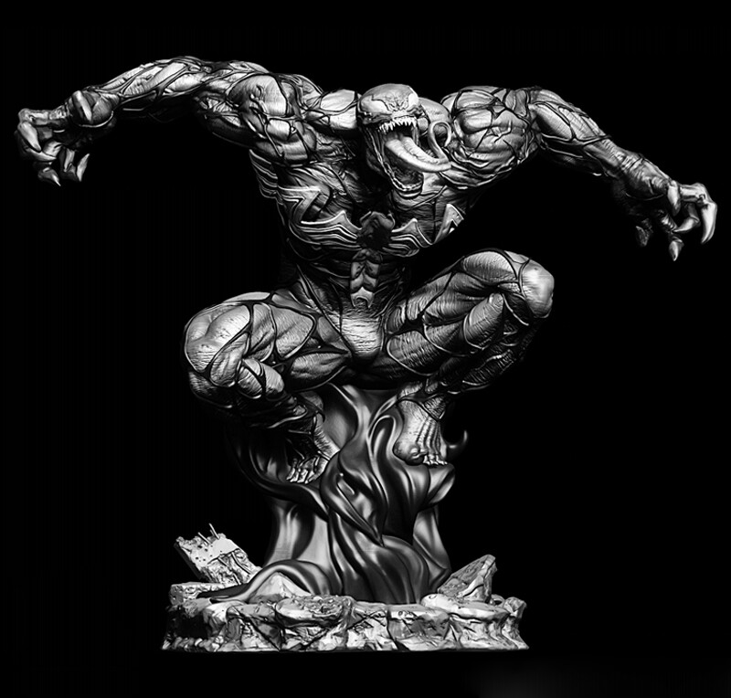 1/8 1/6 Venom 3D Printing GK Figure Model Kit Unpainted Unassembled ...