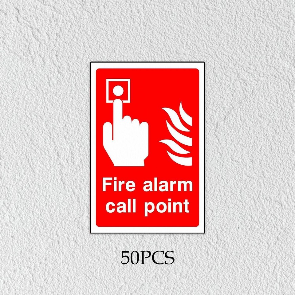 50 Fire Alarm Call Point Sign Stickers, Notification Tips, Emergency ...