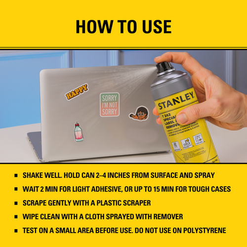 Stanley T242 Special Care Label & Sticker Remover Adhesive Remover 5oz ...