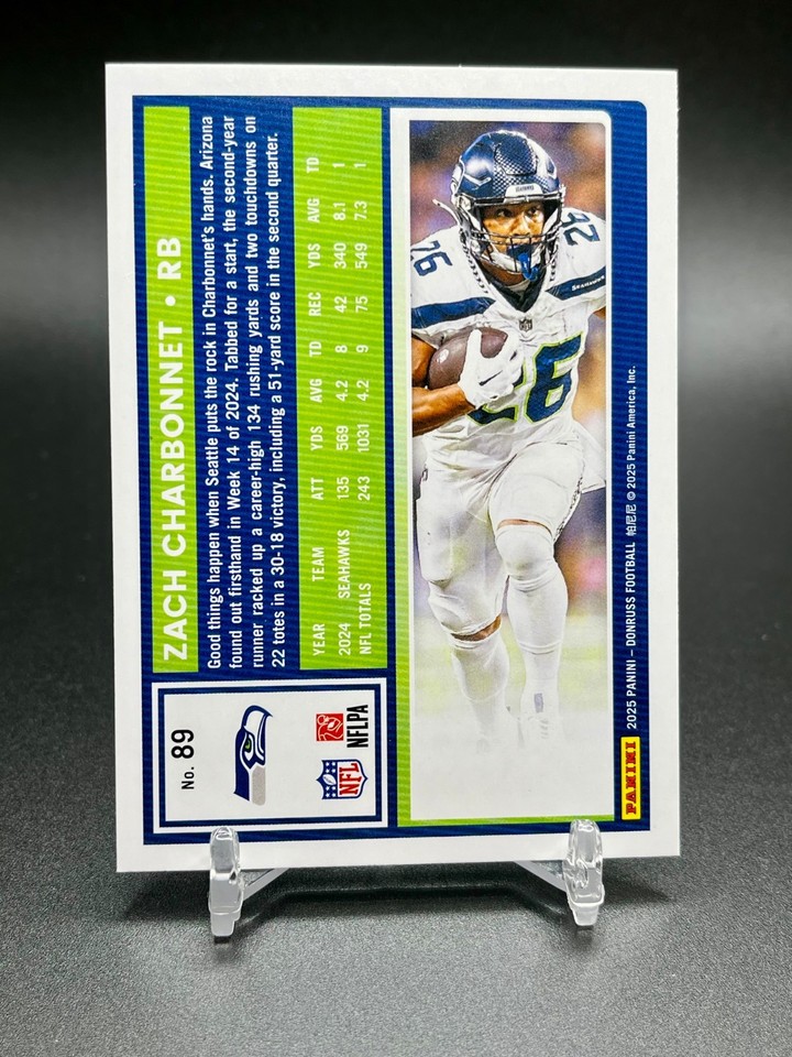 2025 Donruss Football - Zach Charbonnet - Seattle Seahawks - Base - #89 ...