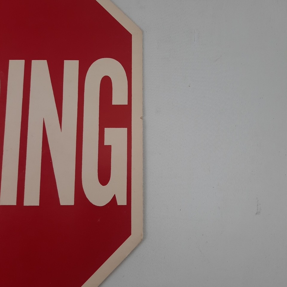 Vtg No Trespassing Cardboard Stop Sign Industrial Indemnity Insurance ...