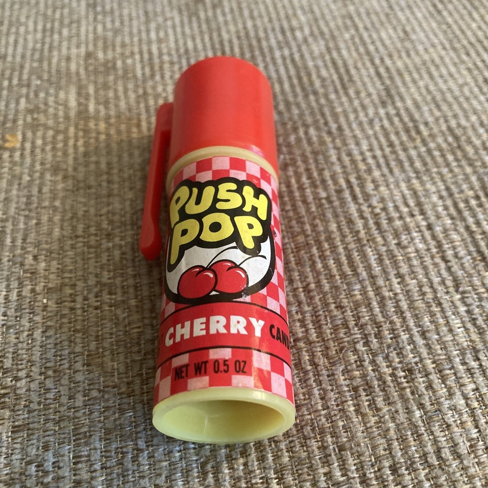 Vintage PUSH POP CANDY CHERRY By TOPPS 1991 Sealed Container 1990s ...