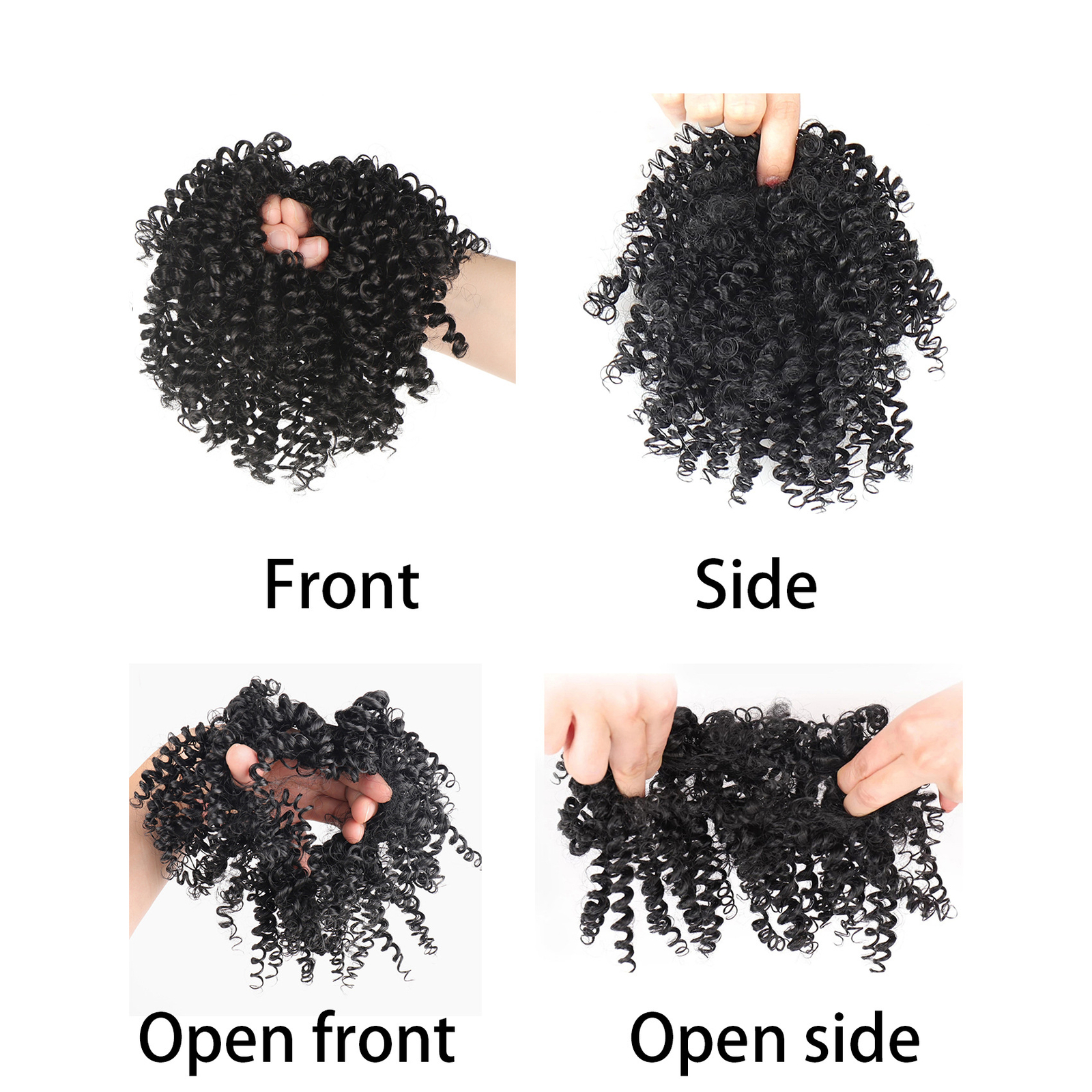 Messy Afro Bun Hair Piece Kinky Curly Scrunchies Thick Updo Hairpieces ...