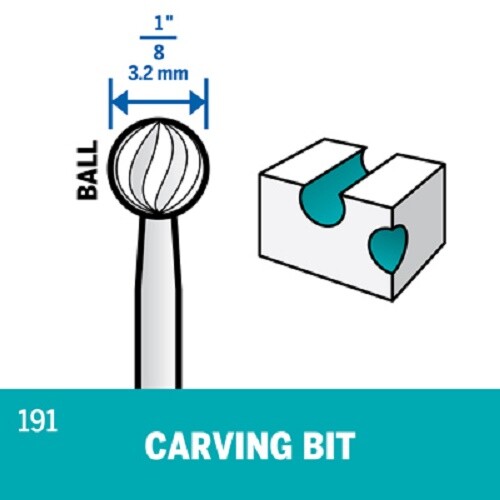 2 AUTHENTIC DREMEL BALL END HIGH SPEED, HIGH GRADE STEEL 191 CUTTERS ...