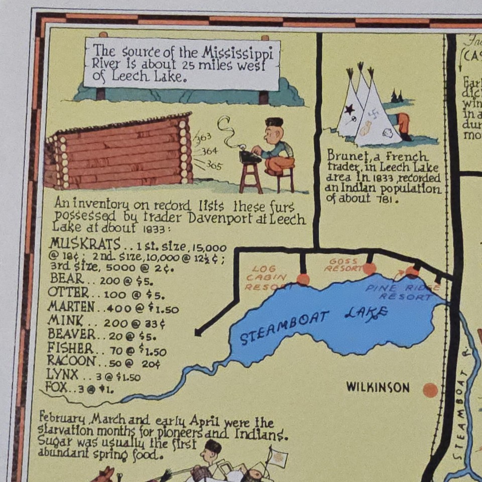 1940 Leech Lake Map Frank Antoncich Minnesota | United States | Vintage ...