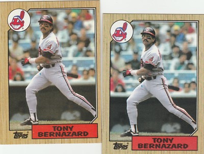 FREE SHIPPING-MINT-1987 Topps Cleveland Indians #758 Tony Bernazard-2 ...