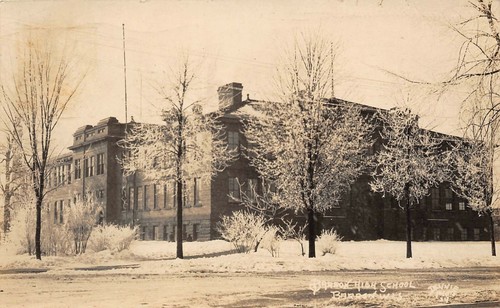 Barron High School Winter Street Scene Barron,Wisconsin Vtg 1924 RPPC ...