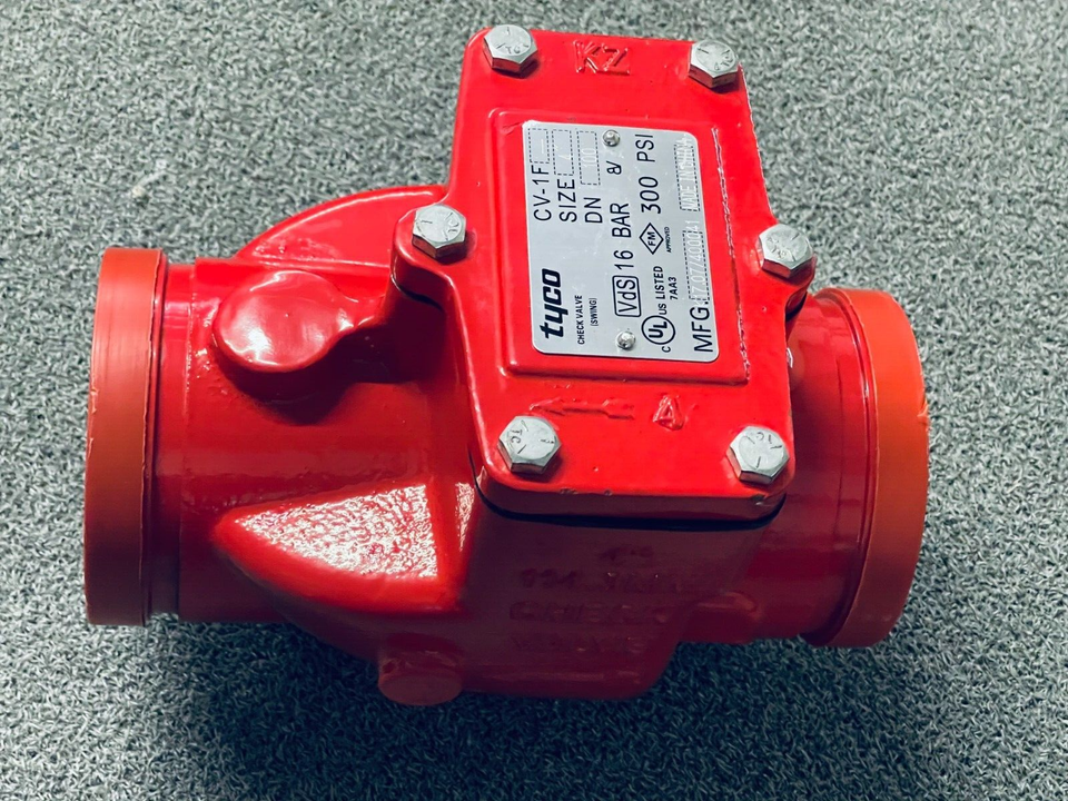 Tyco Check Valve CV-1F 4" Fire Suppression Grooved End Swing 300 PSI | eBay