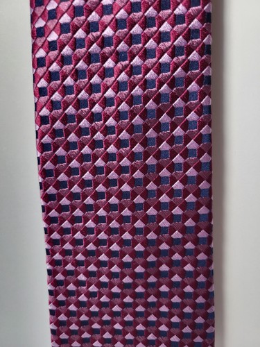 Covington 100% Silk NeckTie Geometric Design in Purples & Navy Squares ...