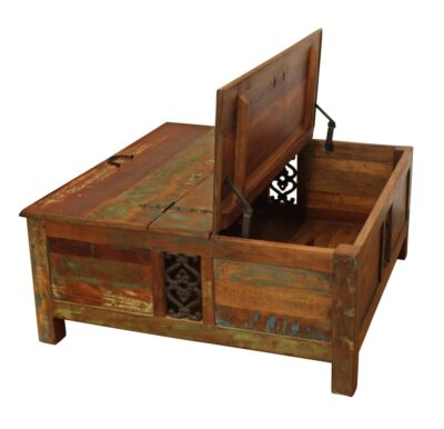 40 Rustic Brown Reclaimed Wood Square Lift Top Coffee Table | eBay