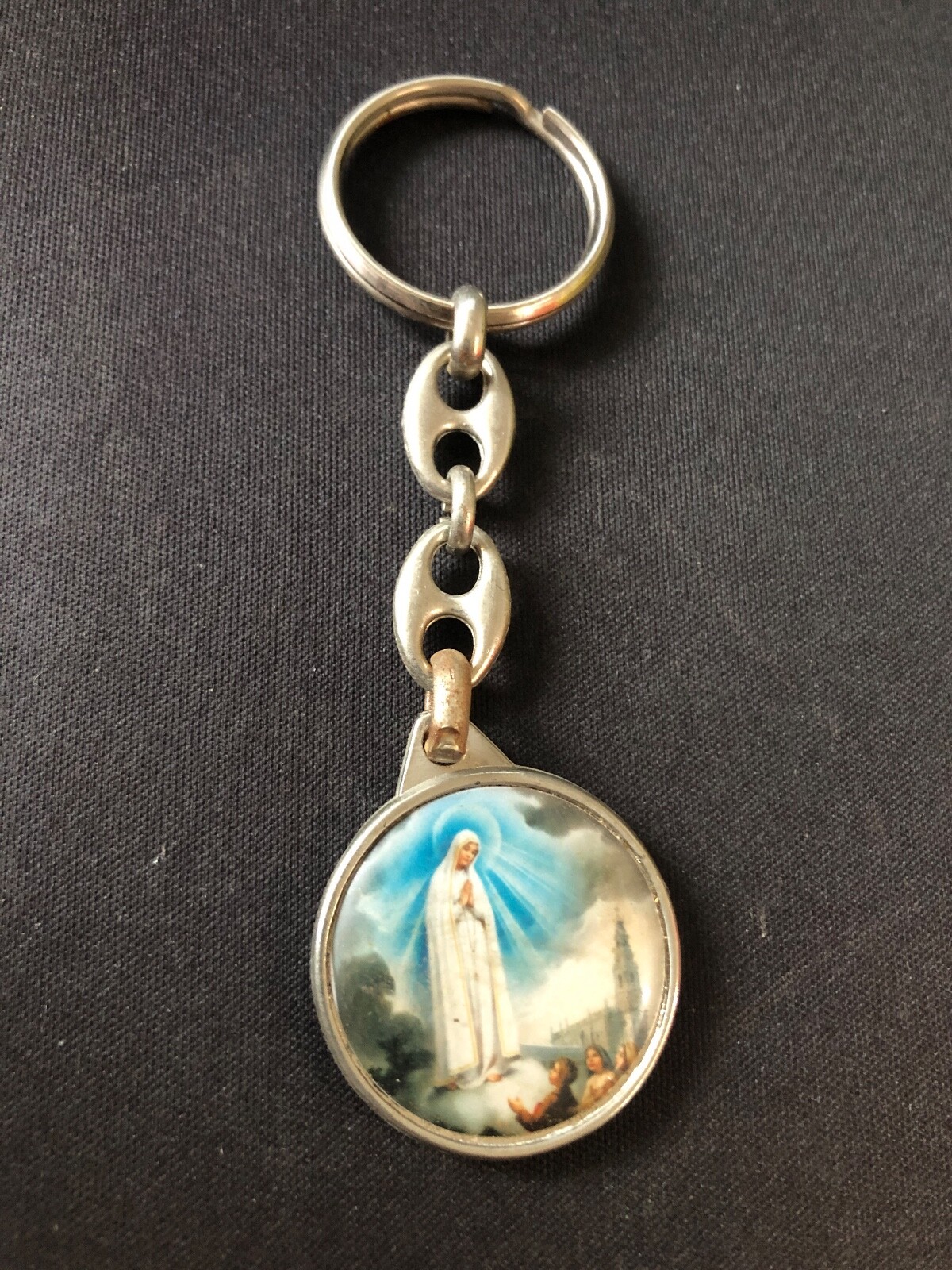 Vintage keychain religion Our Lady Fatima Portugal saint 3 little ...