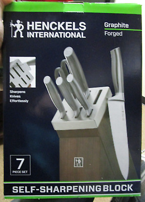 Henckels GRAPHITE Forged 7pc Self-Sharpening Knife Block Set #17633-007 ...