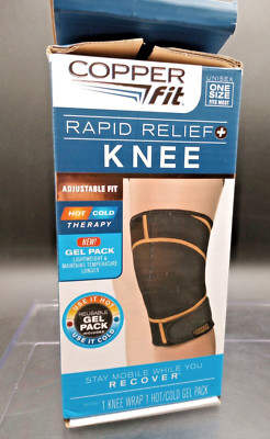 Copper Fit Rapid Relief Knee Hot Cold Therapy Adjustable Wrap One Size ...