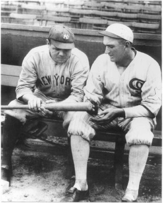 GLOSSY PHOTO PICTURE 8x10 Babe Ruth Joe Jackson Yankees White Bat | eBay