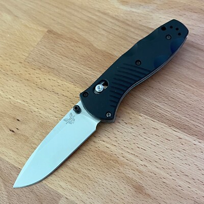 Benchmade 585 Mini Barrage Black Assisted Knife 154CM Plain Edge ...