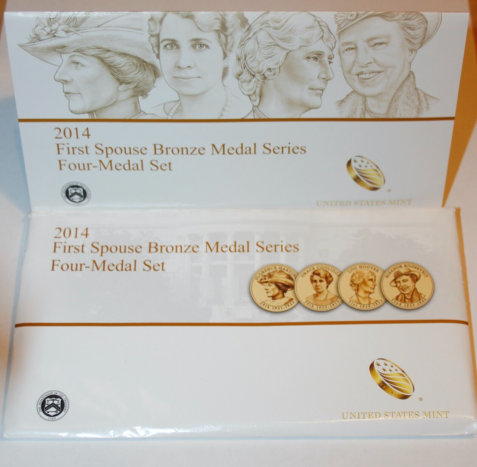 2014 US MINT FIRST SPOUSE MEDAL LADY SERIES 4 BRONZE SET W COA* GOLD ...
