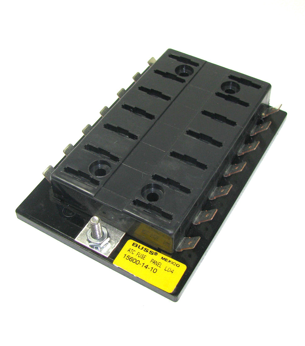 Bussman 15600-14-10 ATC Style Fuse Block Panel 14 Positions 30 Amps Max ...