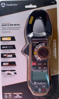 Southwire 21550T Professional Digital 600-Volt Clamp Meter True RMS ...