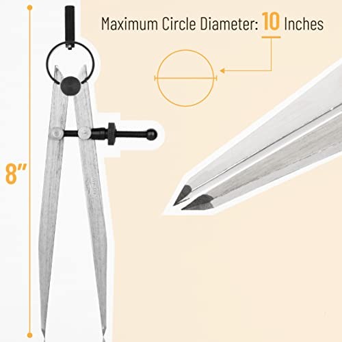 Adjustable Divider Leather Compass 8 Inch Metal Tool for Craft Work | eBay