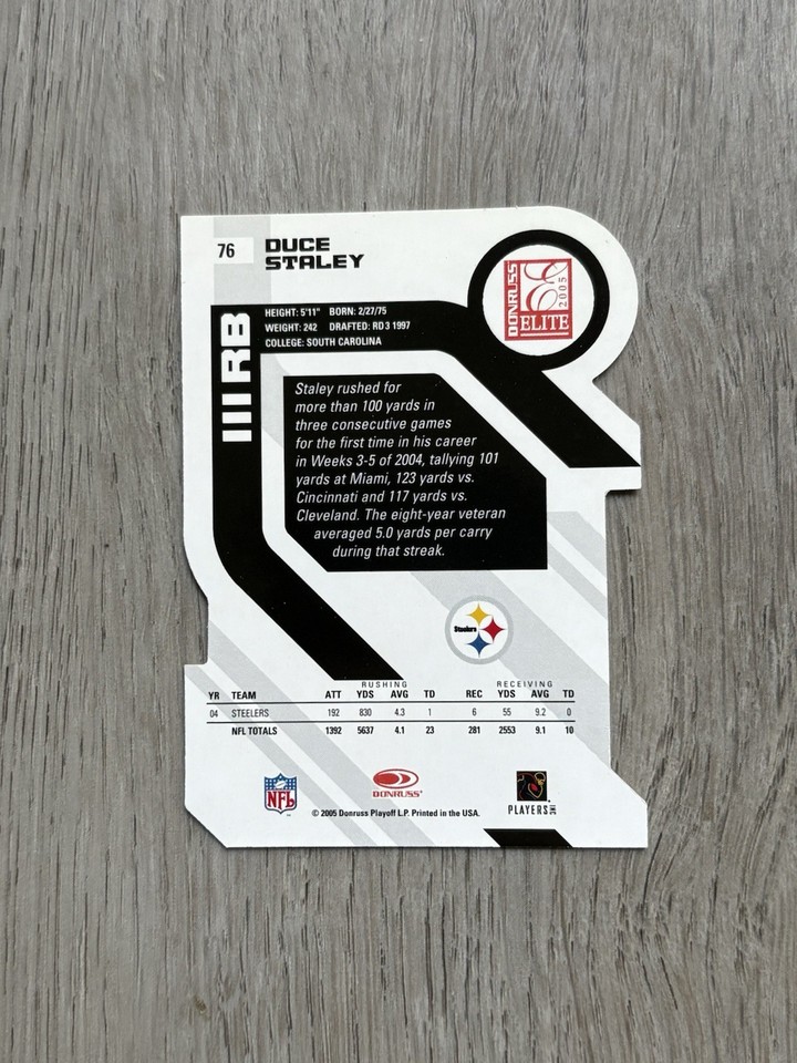 2005 Donruss Elite Aspirations | Duce Staley | 36/78 | Pittsburgh ...