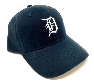 MLB DETROIT TIGERS LOGO NAVY BLUE ADJUSTABLE CURVED BILL BASEBALL HAT ...